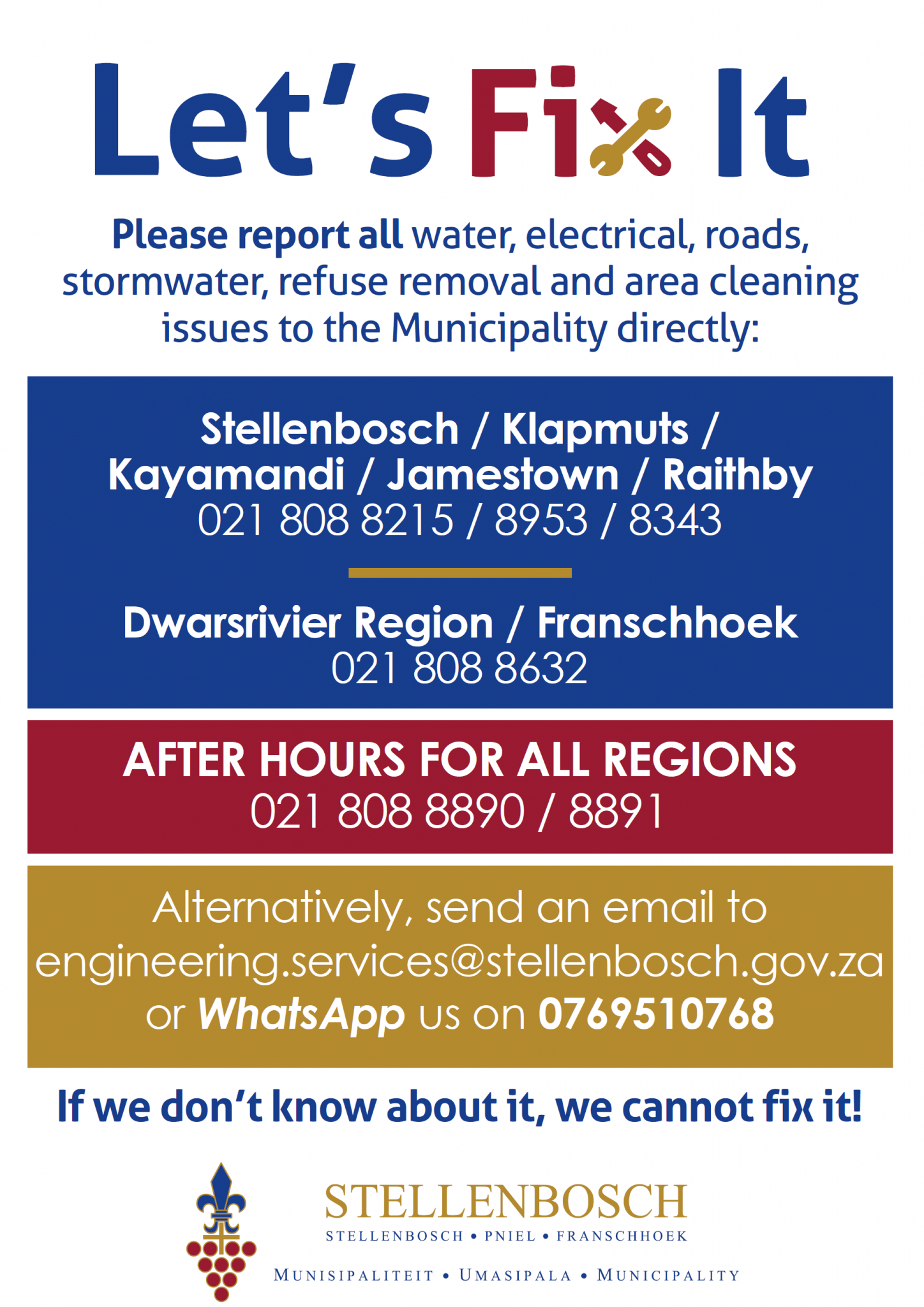 Contact Us – Stellenbosch Municipality